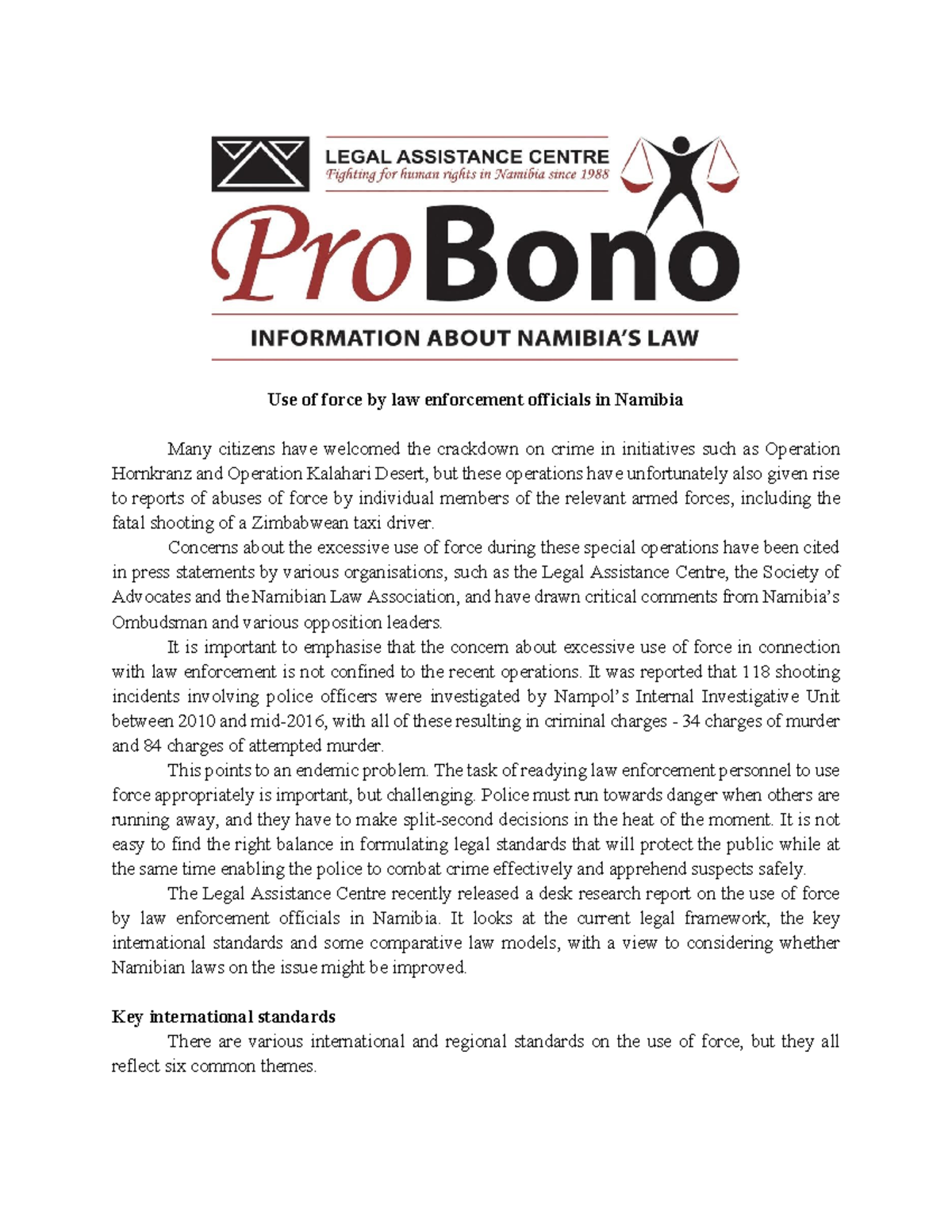 Pro Bono 39-USE OF Force BY Police Officials - Use of force by law ...
