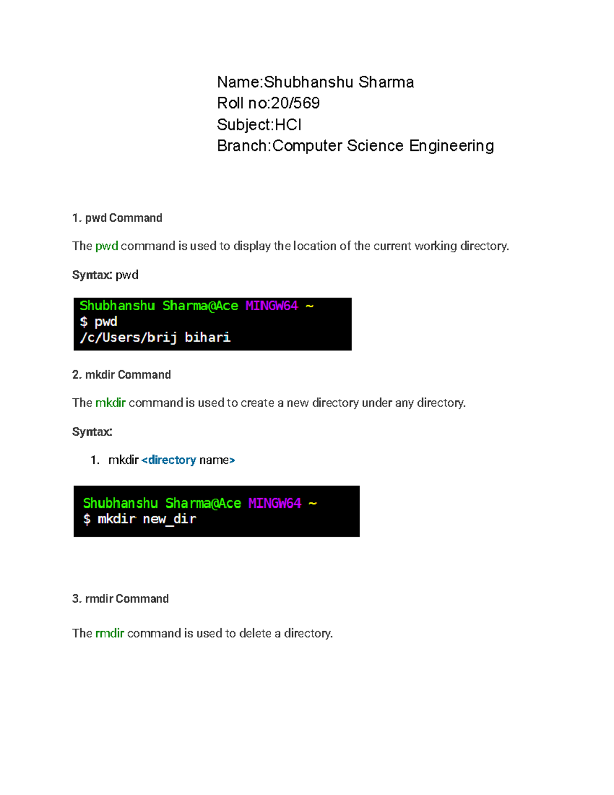 Shubhanshu Sharma HCI - sdfdsf - Name:Shubhanshu Sharma Roll no:20/ Subject:HCI Branch:Computer ...
