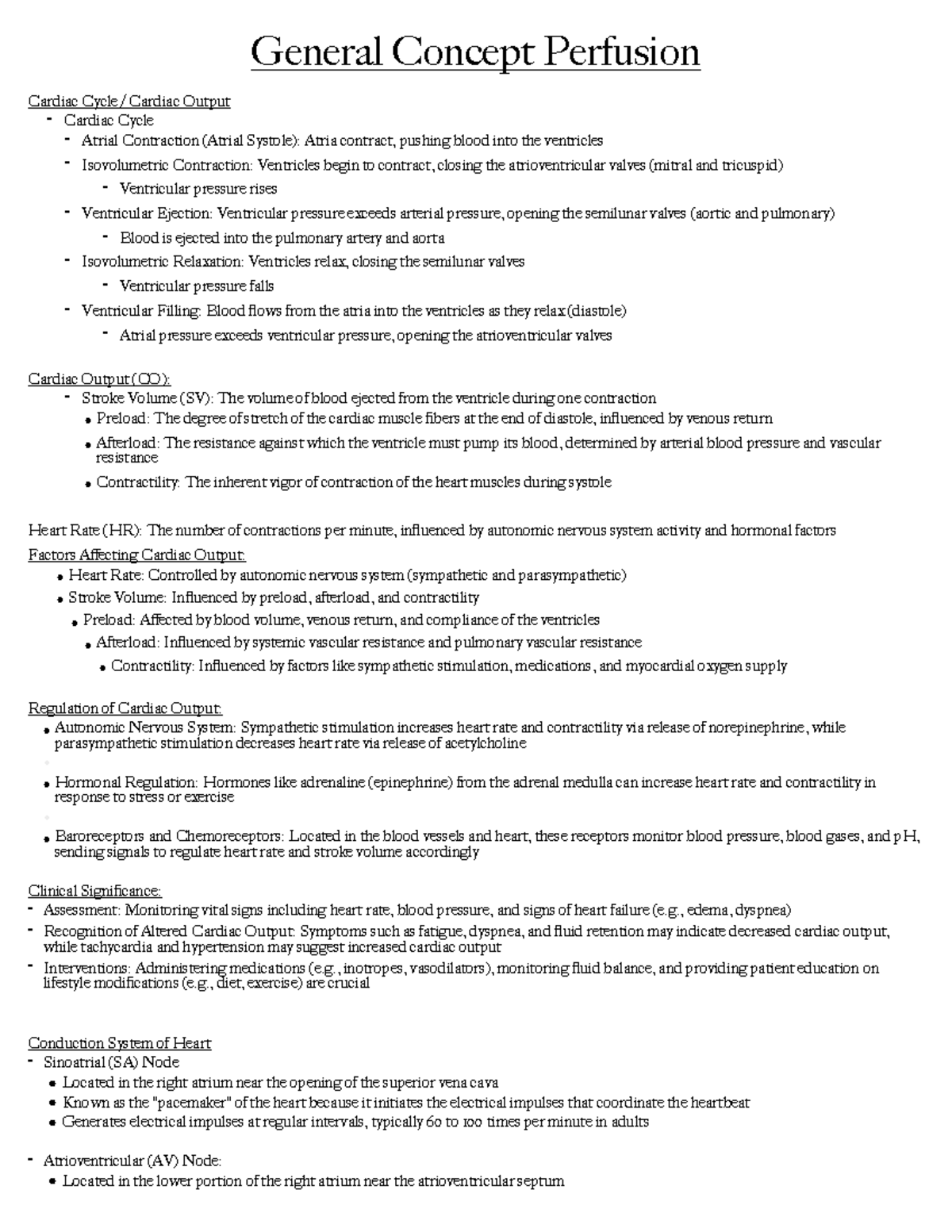 Perfusion 320 - General Concept Perfusion Cardiac Cycle / Cardiac ...