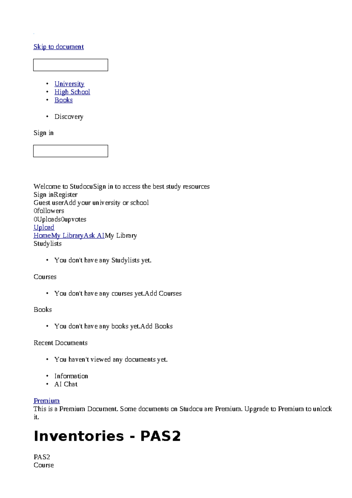 Inventories-pas2 - Please enjoy - Object 1 Skip to document ...