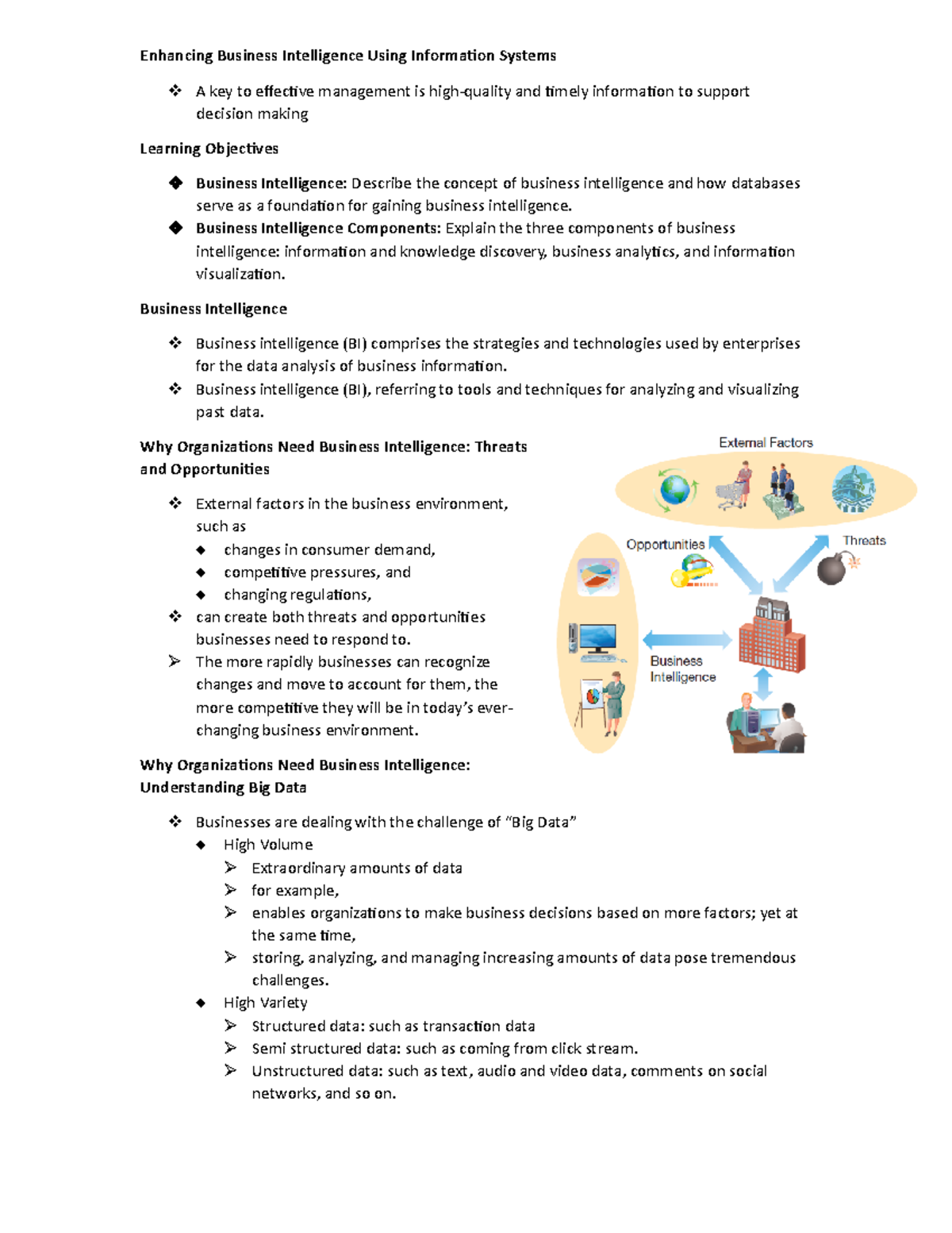 chapter 11 short summary - Enhancing Business Intelligence Using ...