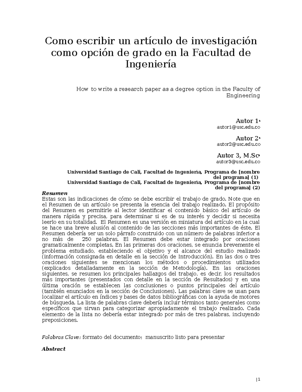 Plantilla Articulo Cientifico Plantilla Como Escribir Un Artículo De