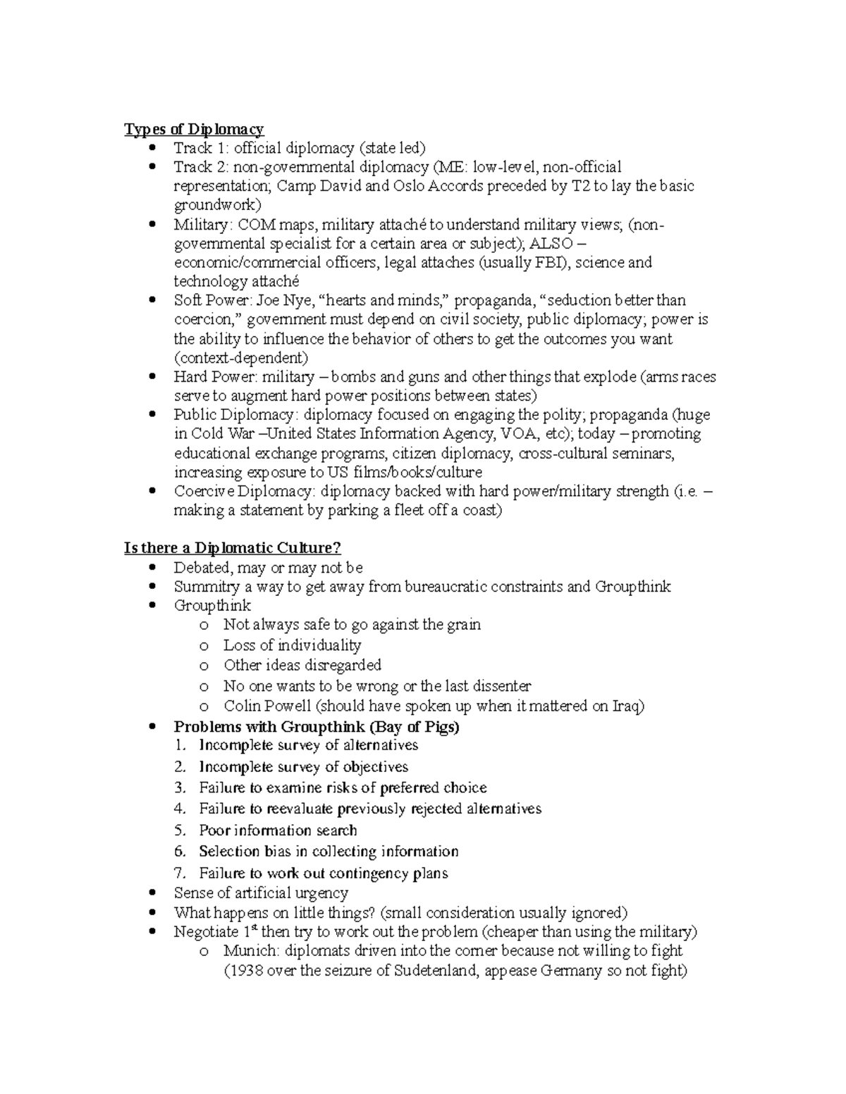 10 11 DIP - Lecture notes 1 - Types of Diplomacy Track 1: official ...