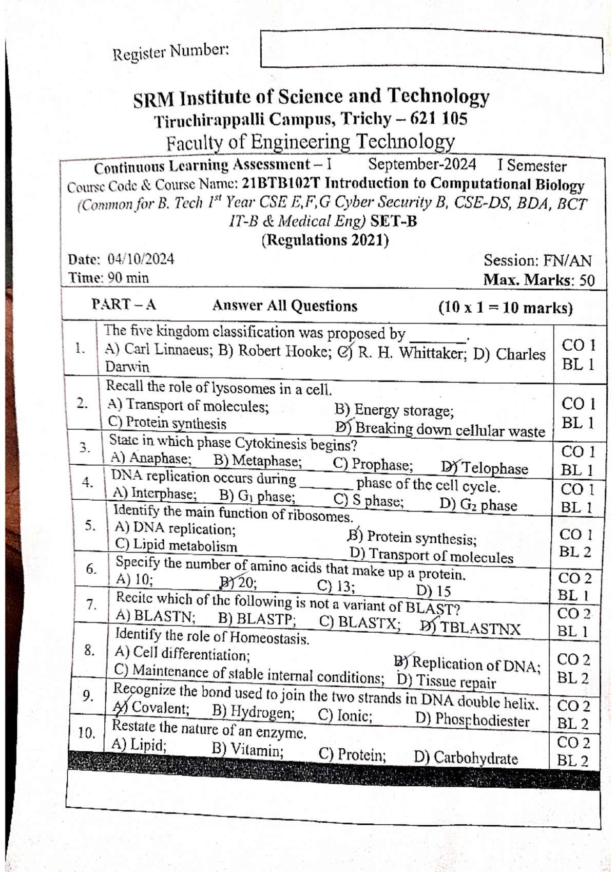 Doc Scanner 26 Nov 2024 9-02 pm - Register Number: SRM Institute of ...