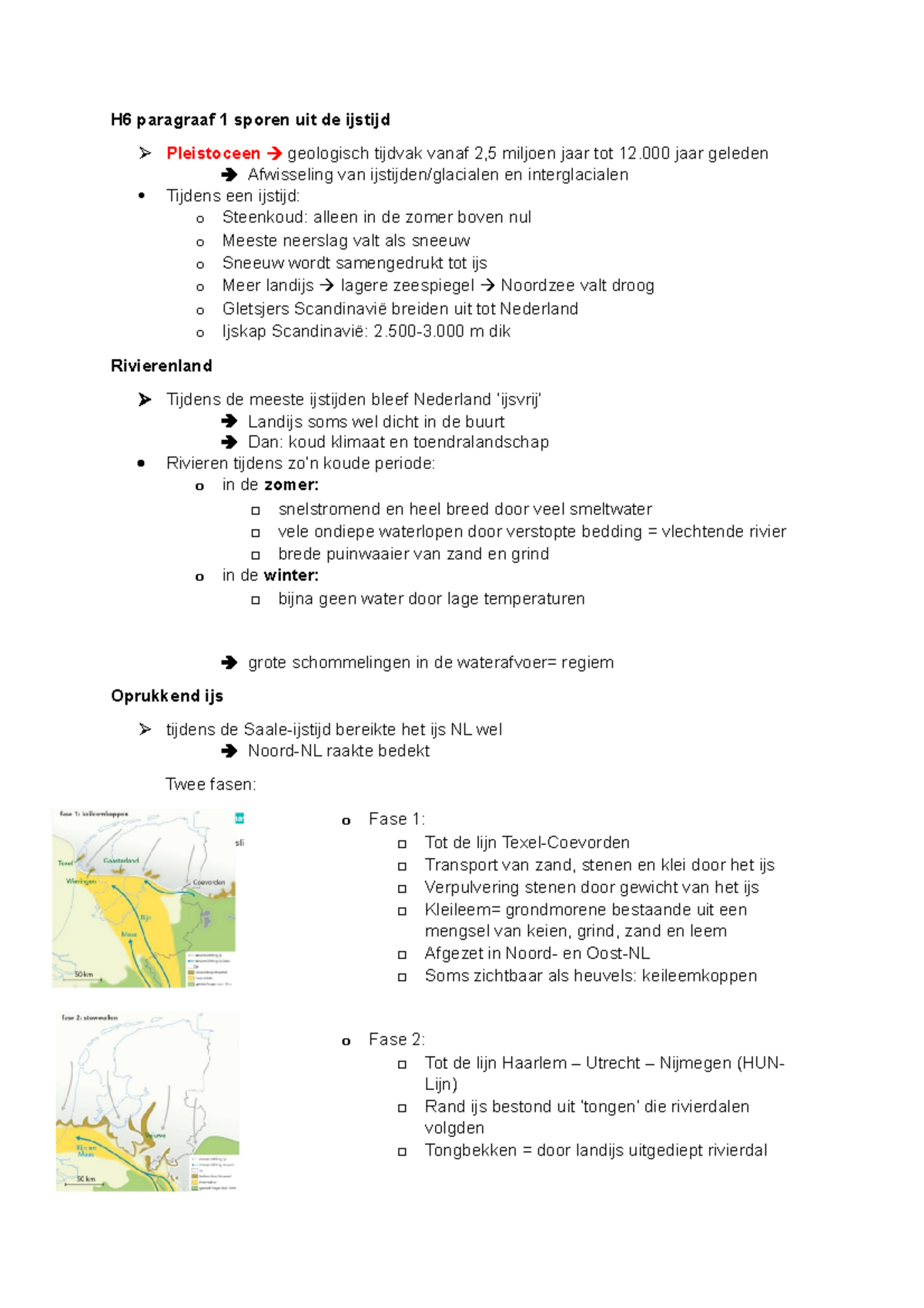 H6 paragraaf 1 sporen uit de ijstijd - 500-3 m dik Rivierenland Tijdens de meeste ijstijden ...