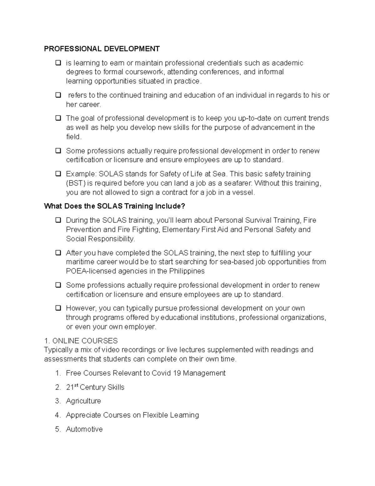 Professional Development - PROFESSIONAL DEVELOPMENT is learning to earn ...