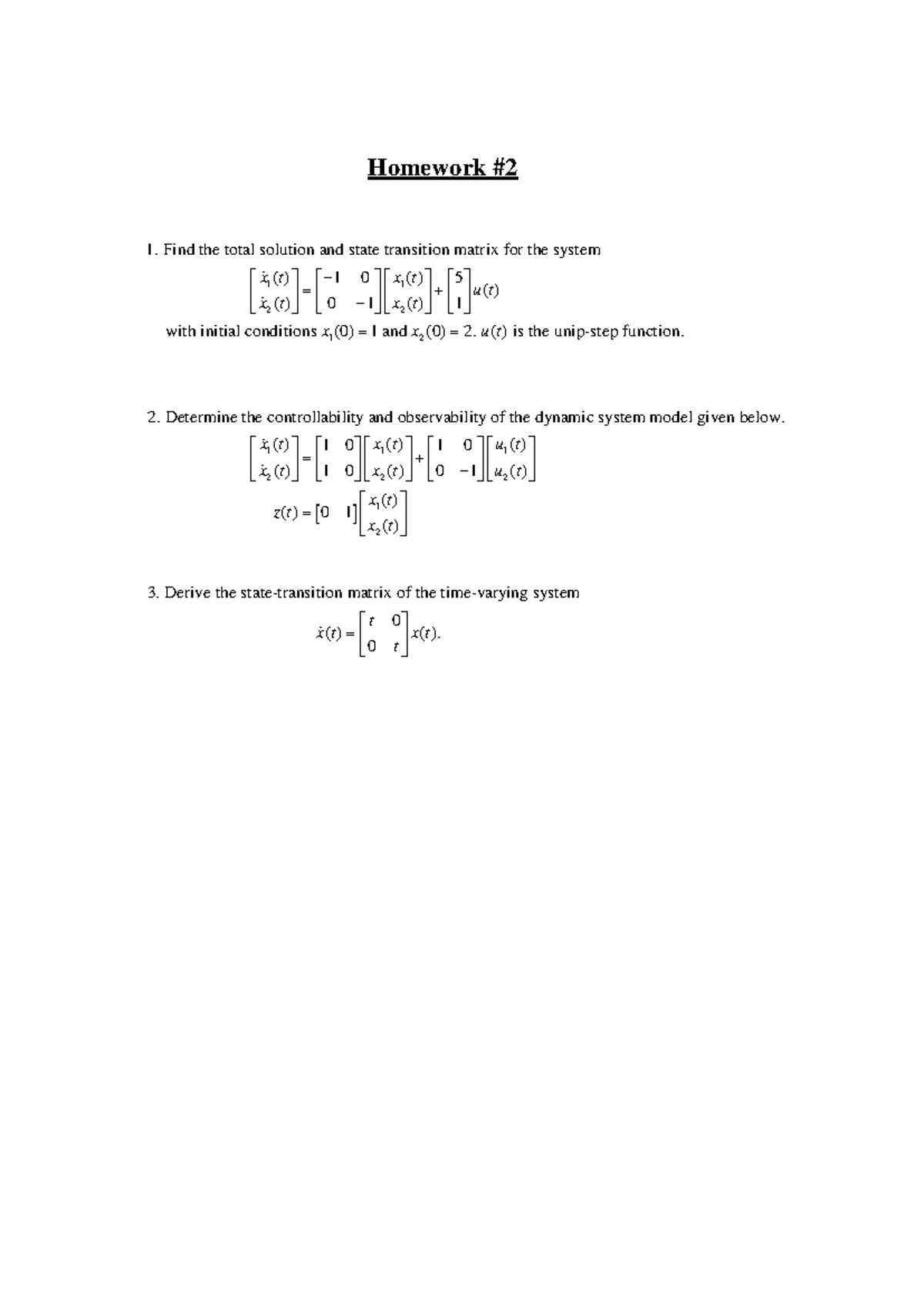Estimation Theory - Homework 2 - Homework 1 1 2 2 1 2 Find the total ...