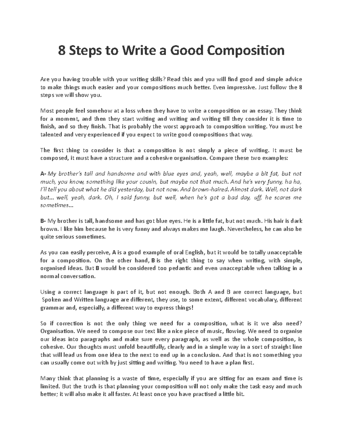 8 Steps To Write A Good Composition Even Impressive Just Follow The