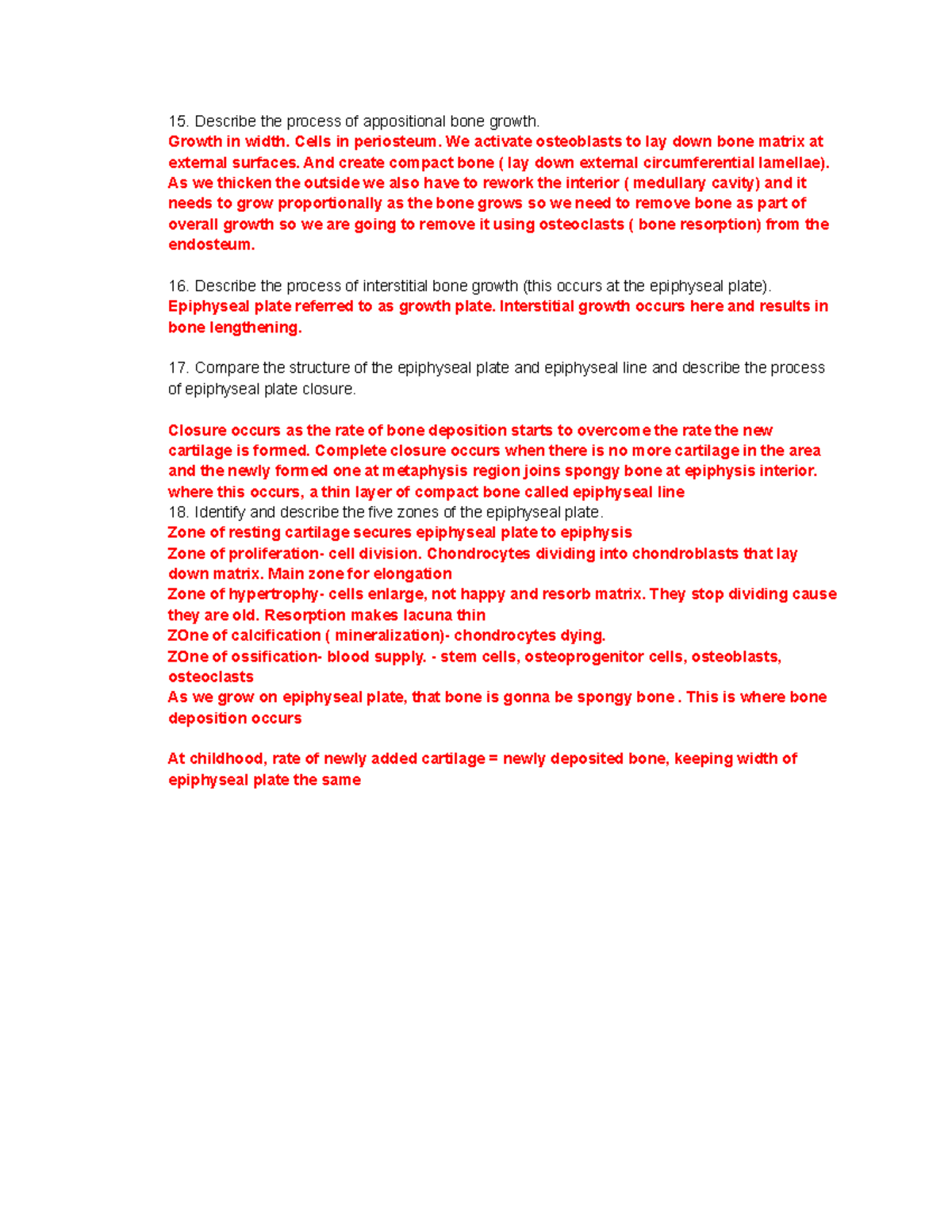 Bio 240 doc 3 - lecture notes - Describe the process of appositional ...