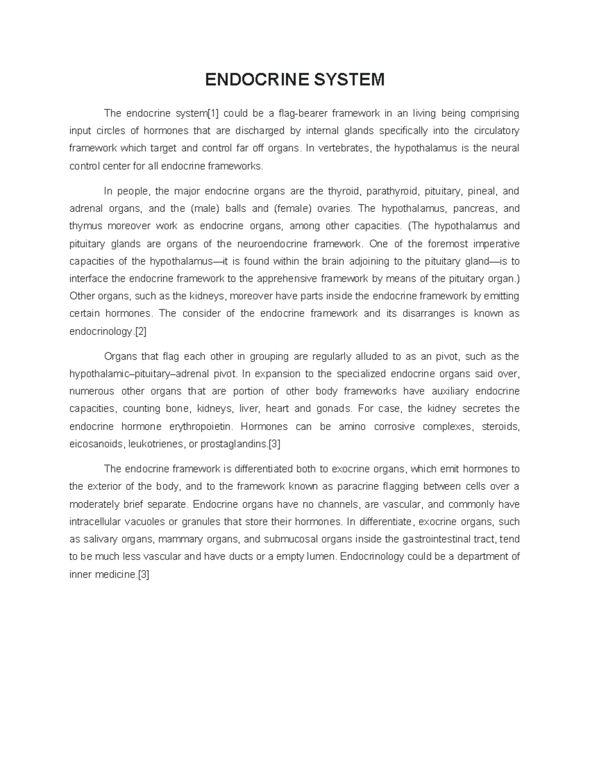 Philo intro research ass - ENDOCRINE SYSTEM The endocrine system[1 ...