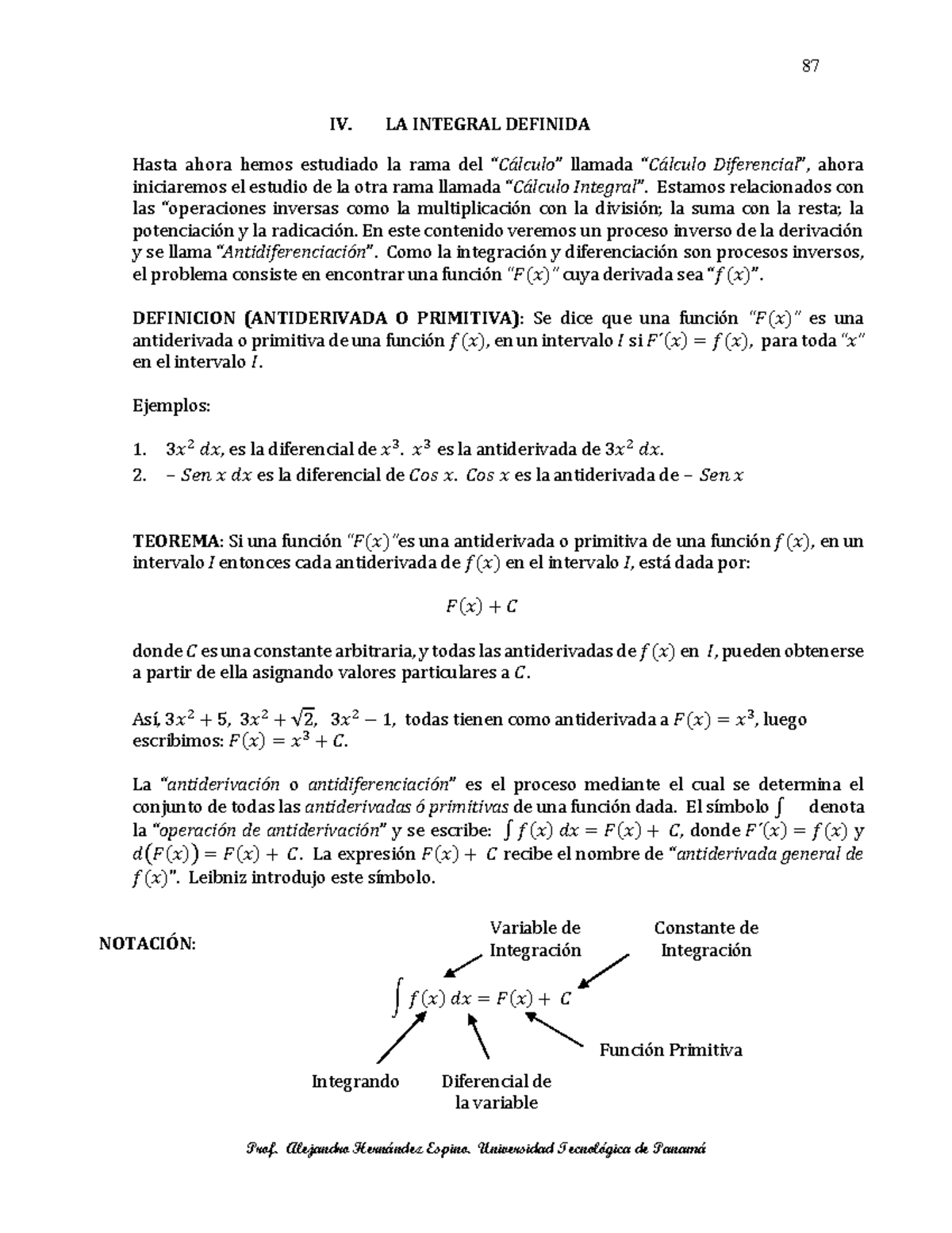 La Integral Definida 12 pt - IV. LA INTEGRAL DEFINIDA Hasta ahora hemos ...