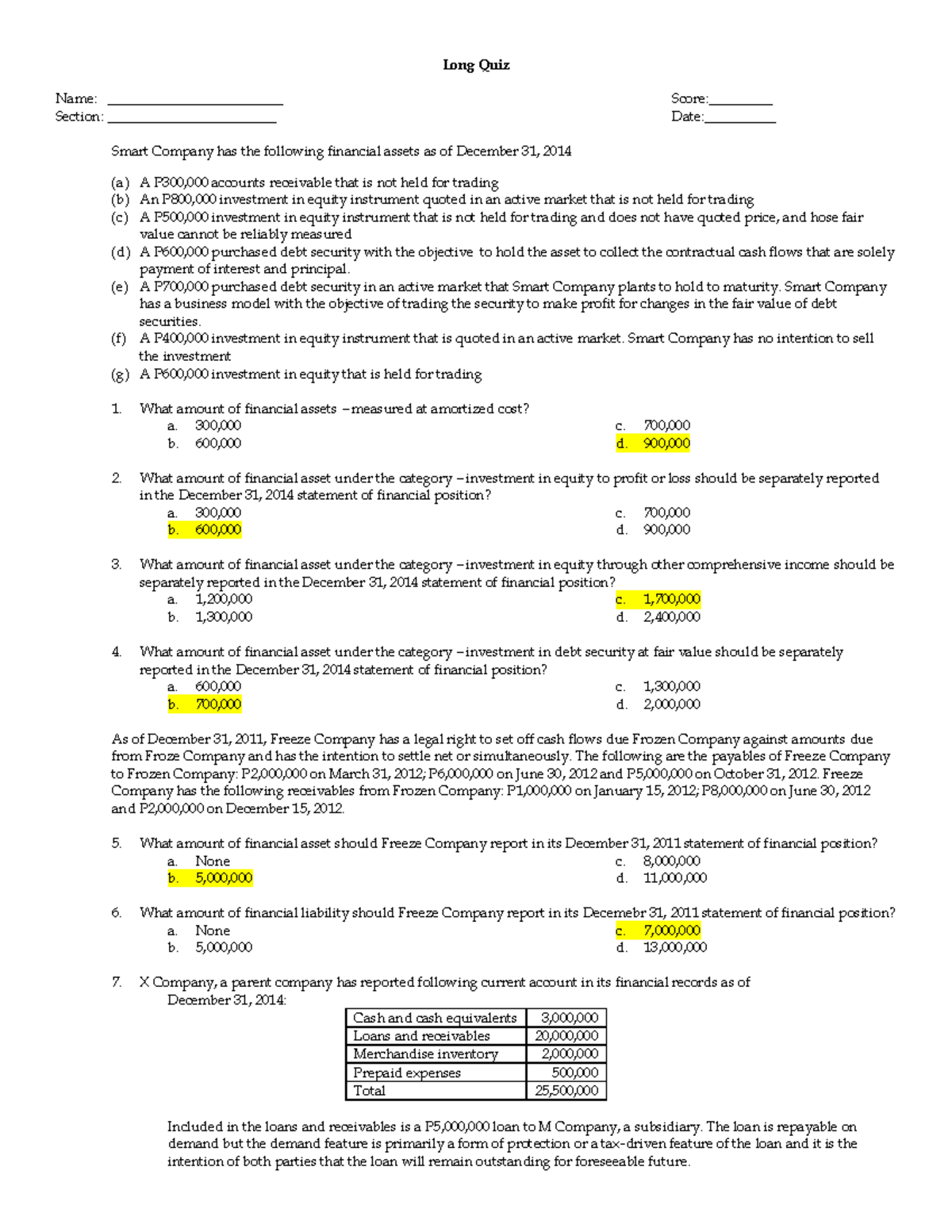 Scribd - 1st-long-quiz-with-answers.pdf - Long Quiz Name ...