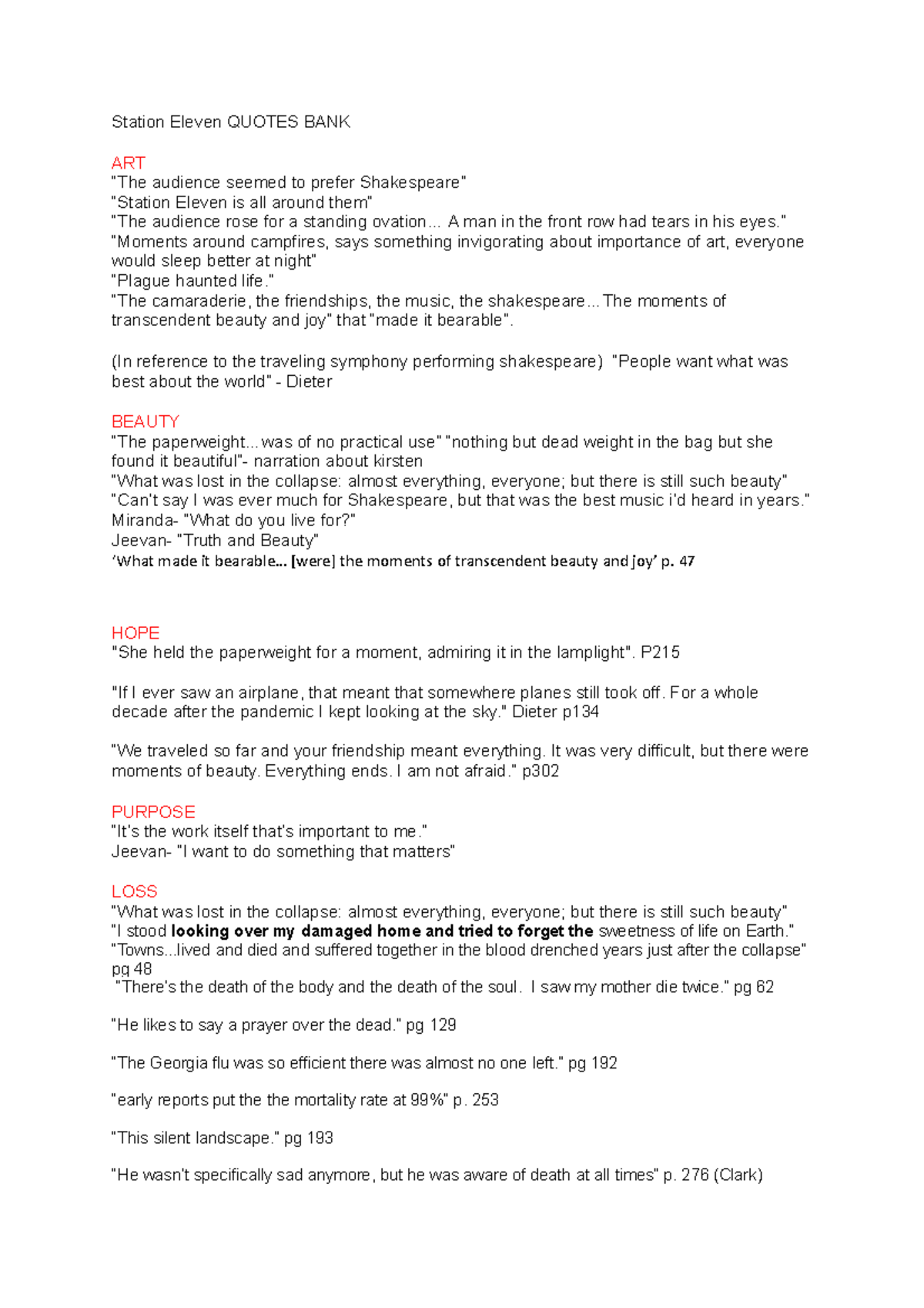 Station Eleven Quotes BANK - Station Eleven QUOTES BANK ART “The ...