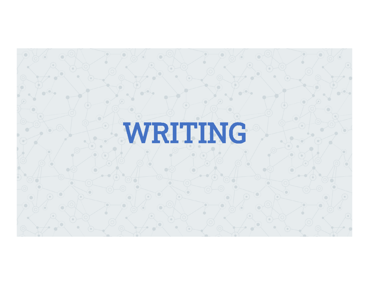 TC1 Week1 Session 3 - ...... - WRITING Test overview Targeted skills ...