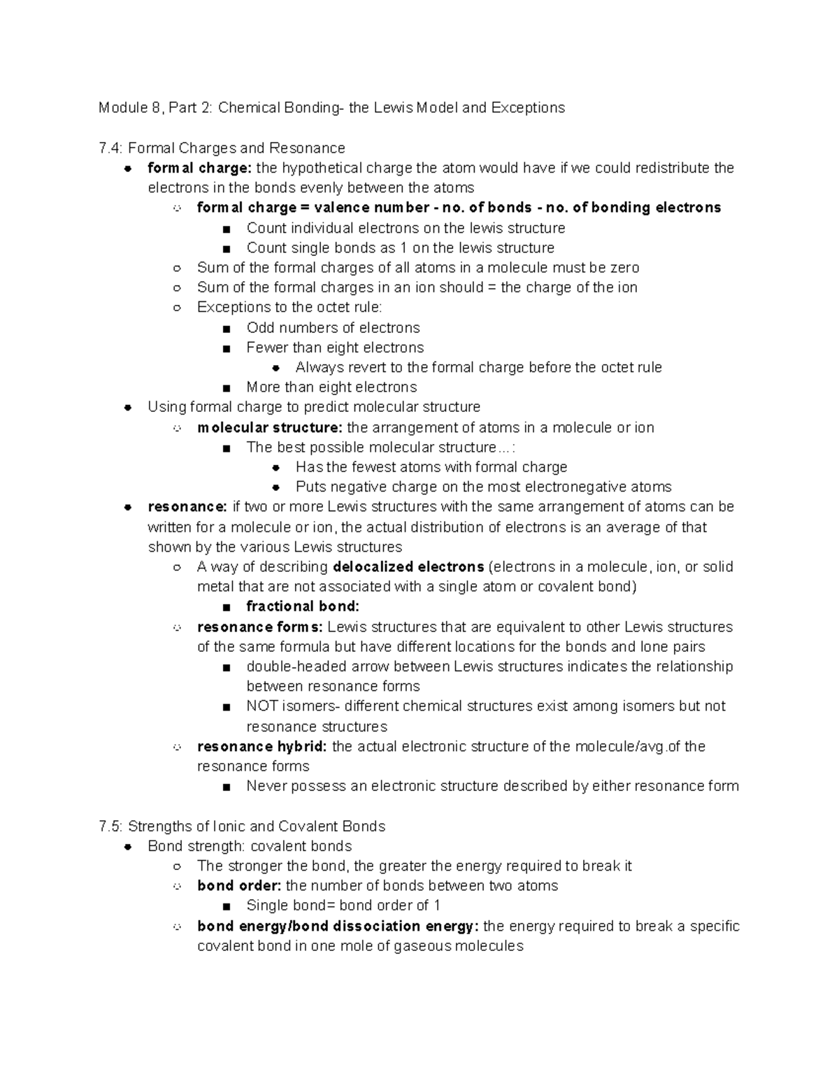 Module 8, Part 2 - Chemistry 2e - Module 8, Part 2: Chemical Bonding- the Lewis Model and ...