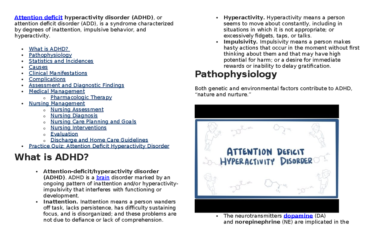 ADHD - sharing my notes to you - Attention deficit hyperactivity ...