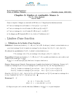 Analyse S2 - Cours : Analyse Module : Analyse 2 Section : MIP Semestre ...