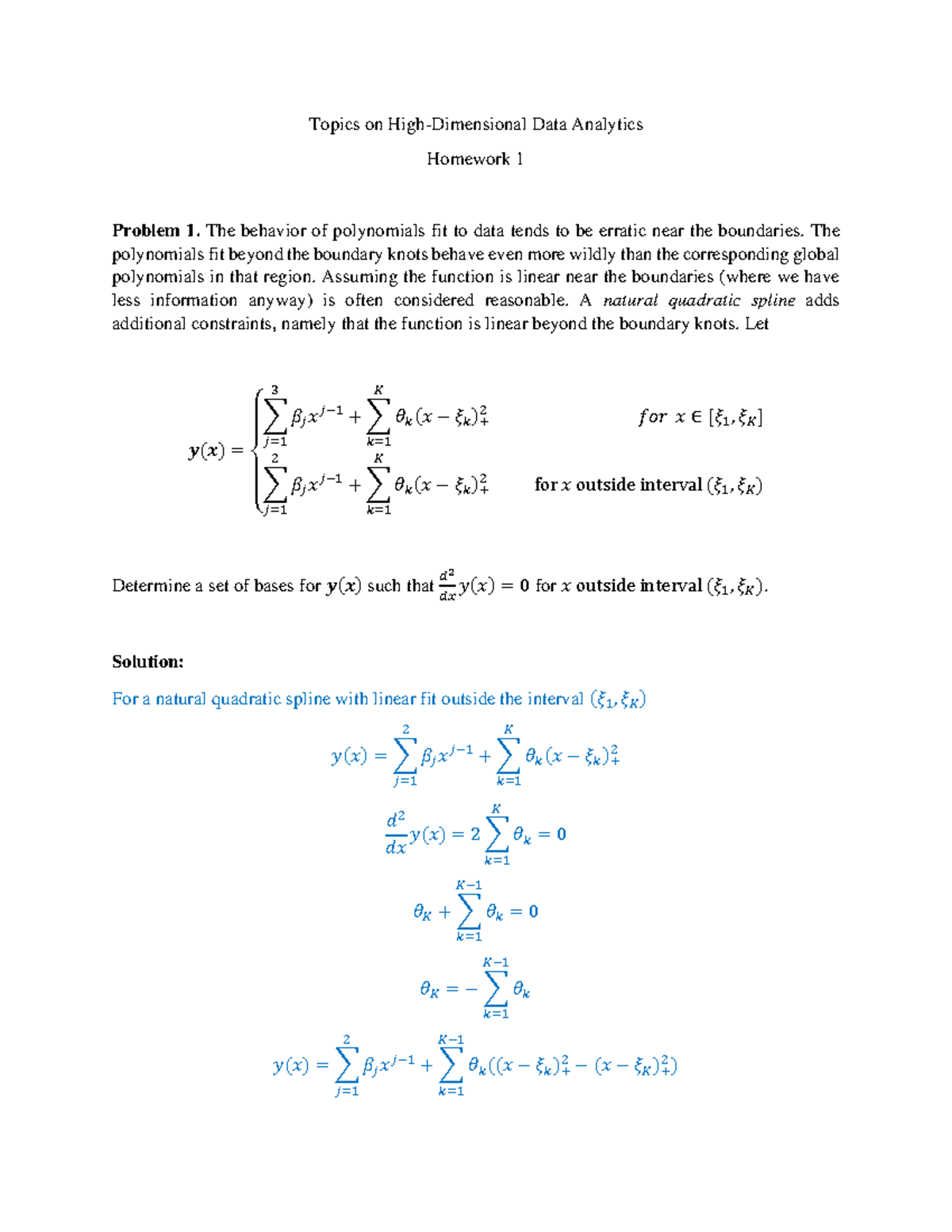 HW1Solution-2-1 - homework 1 solution - Topics on High-Dimensional Data ...