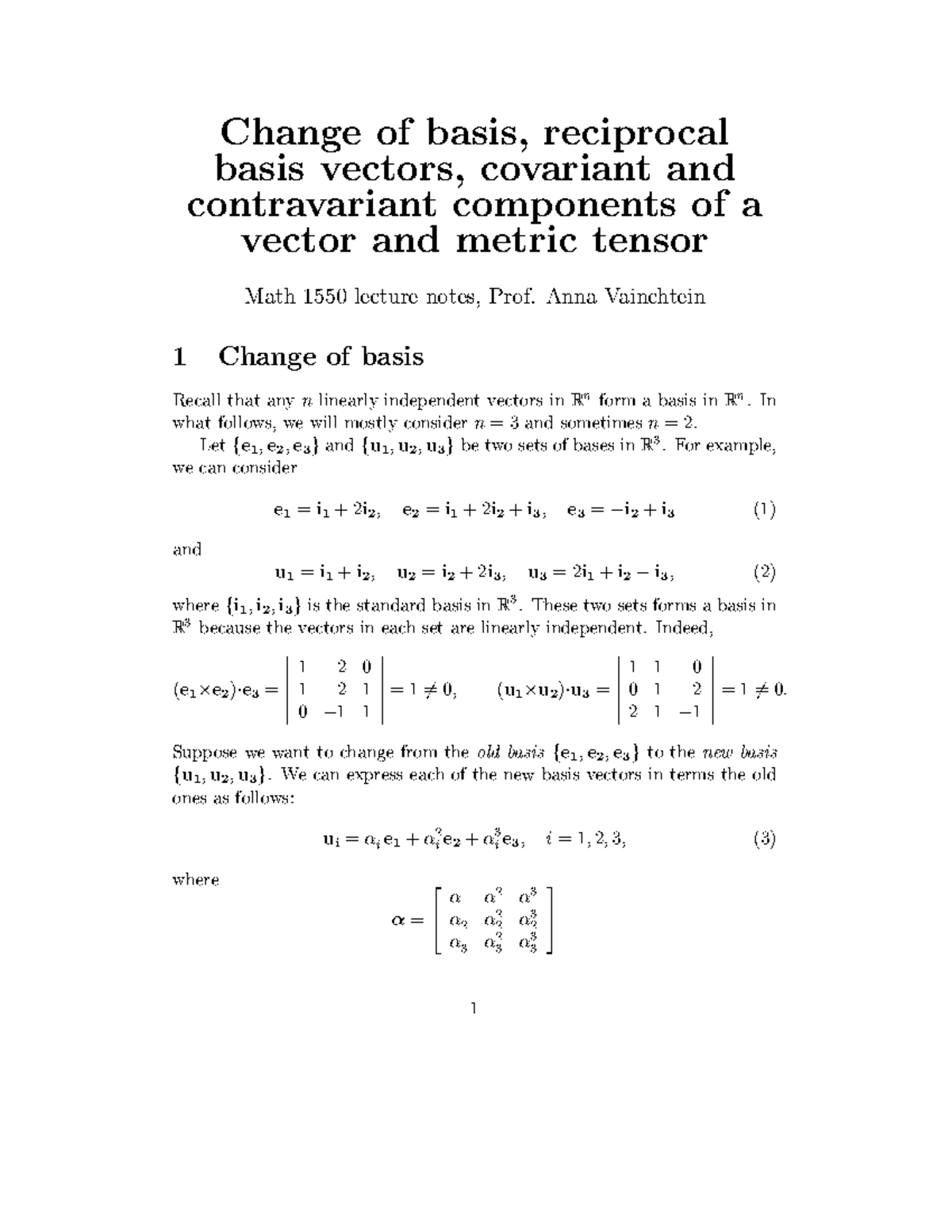 Covariant and Contravariant Vectors - - Studocu