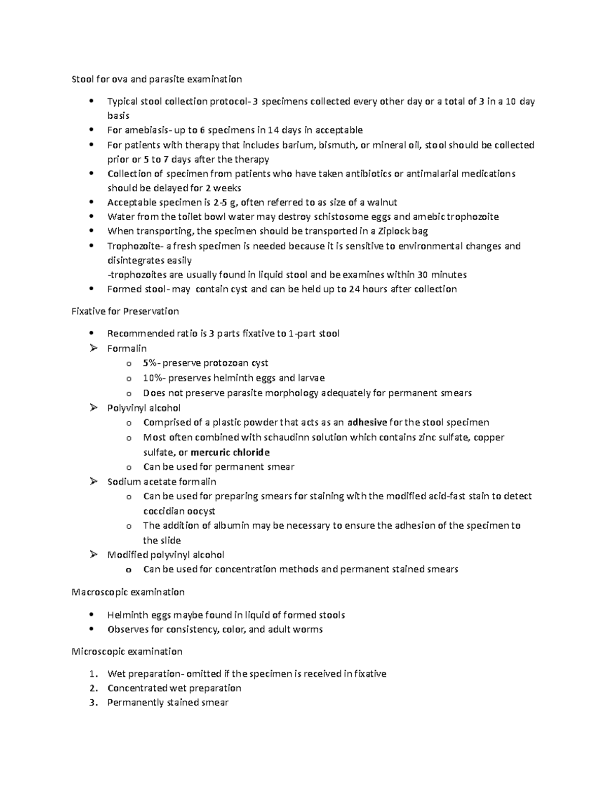 Para - para lec - Stool for ova and parasite examination Typical stool ...