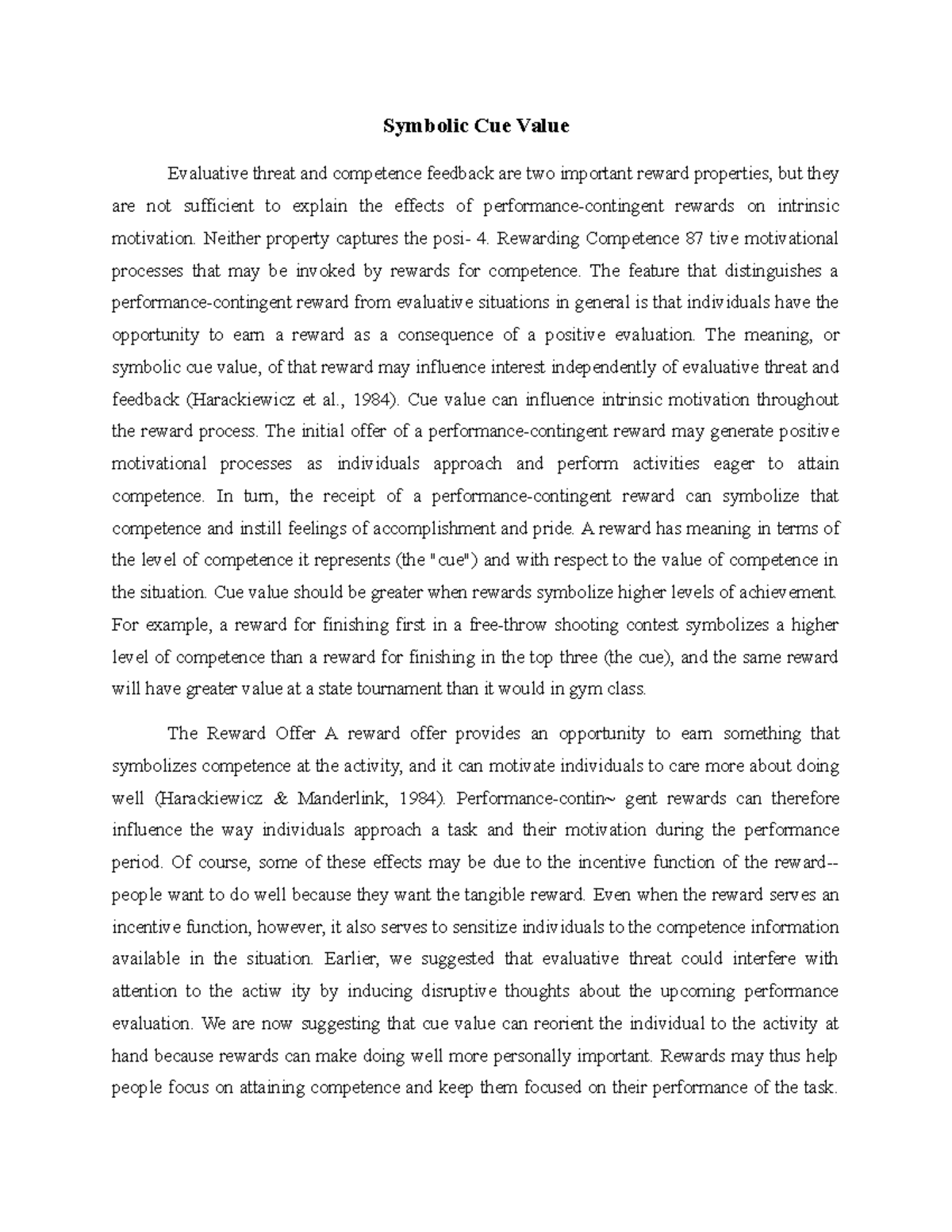 Symbolic Cue Value - Symbolic Cue Value Evaluative threat and ...