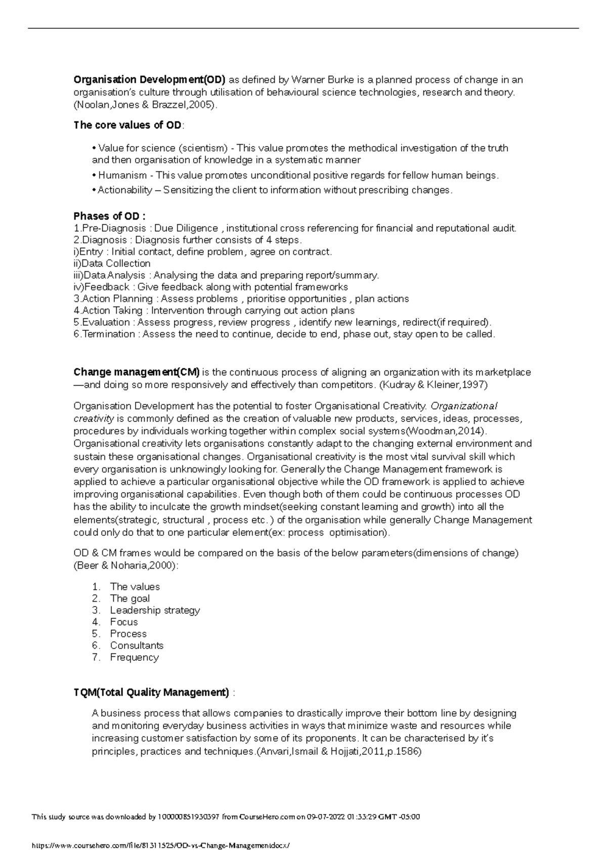 OD vs Change Management - Organisation Development(OD) as defined by ...
