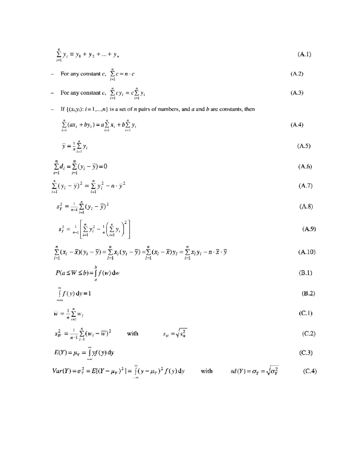Extra Text Formulas - Quantitative Methods I - Studeersnel