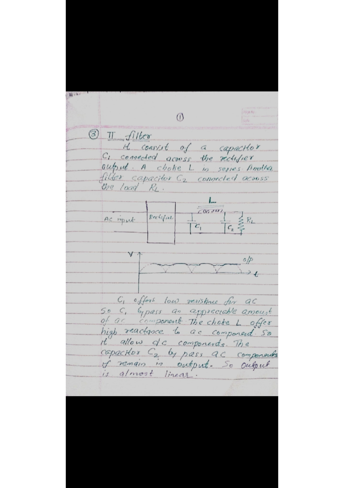 Filter circuit. pi filter - Complimentary physics 1st year - Studocu