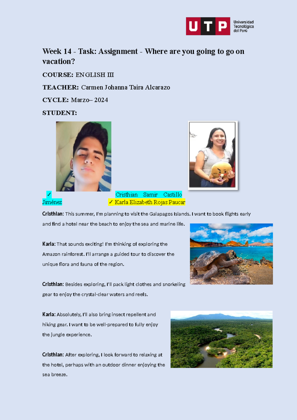 Week 14 2024 - text - Week 14 - Task: Assignment - Where are you going ...