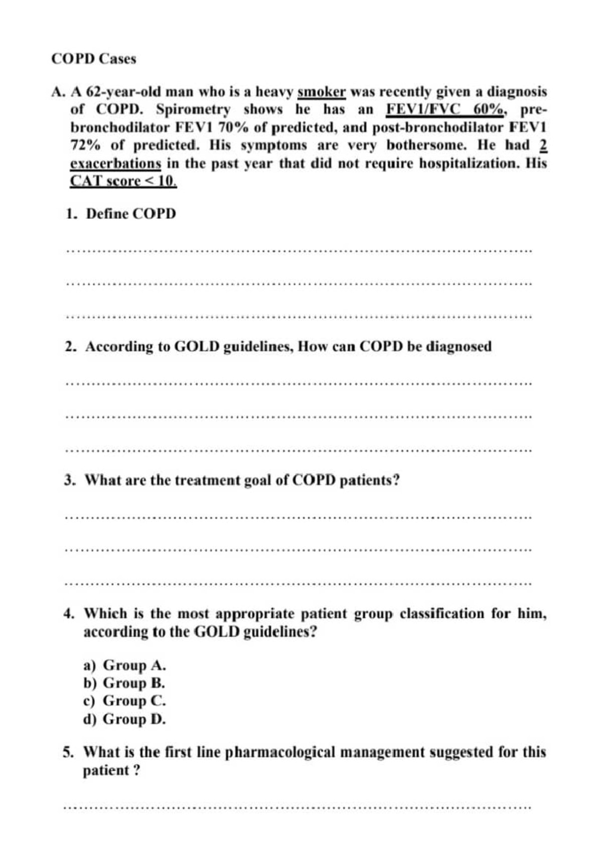 Tutorial 2 (week 2) COPD cases - Ceutics - Studocu