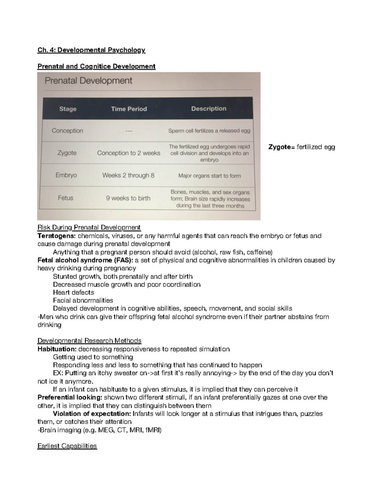 5 Developmental Psychology - Ch. 4: Developmental Psychology Prenatal ...