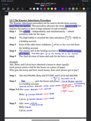 2 - This page of notes includes an example using the adjusted winning ...
