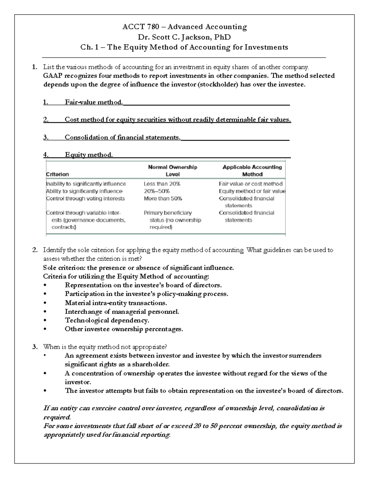 Ch 1.1 Handout SLN - Chapter 1 Data - ACCT 780 – Advanced Accounting Dr ...