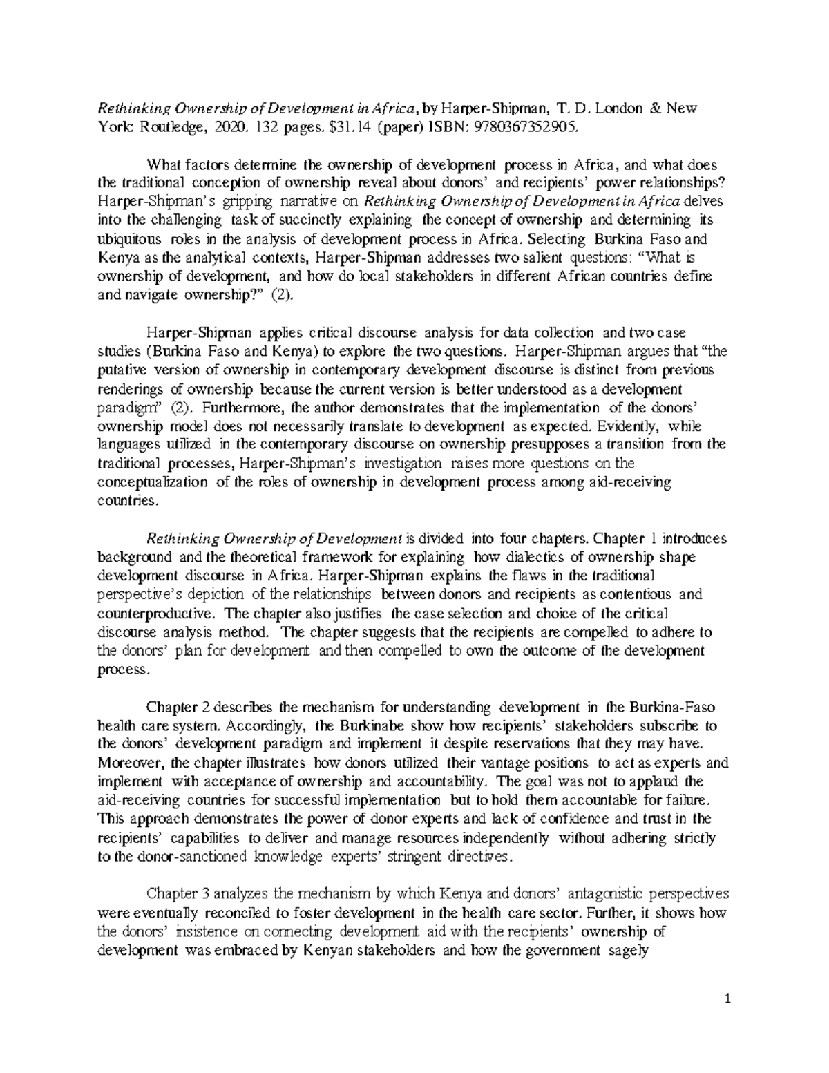 Fakoya Review - Rethinking Ownership of Development in Africa ...