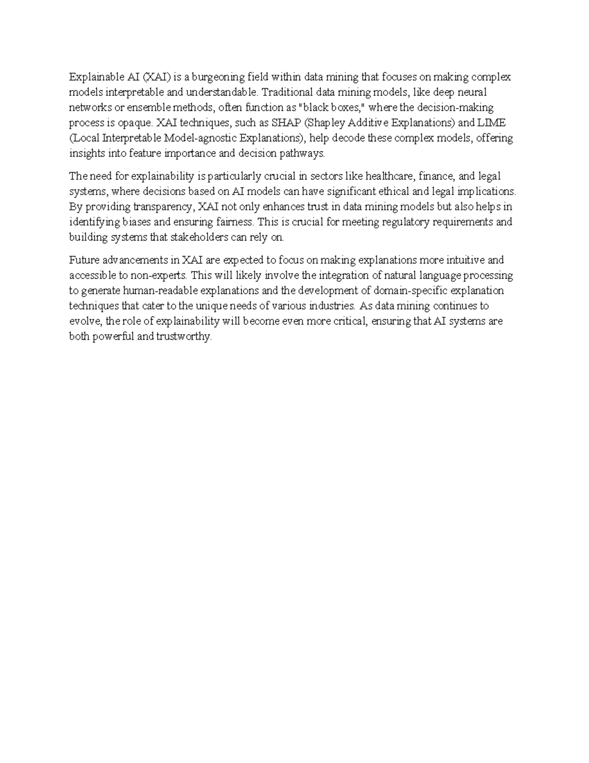 Article 1 Explainable AI in Data Mining - Explainable AI (XAI) is a ...