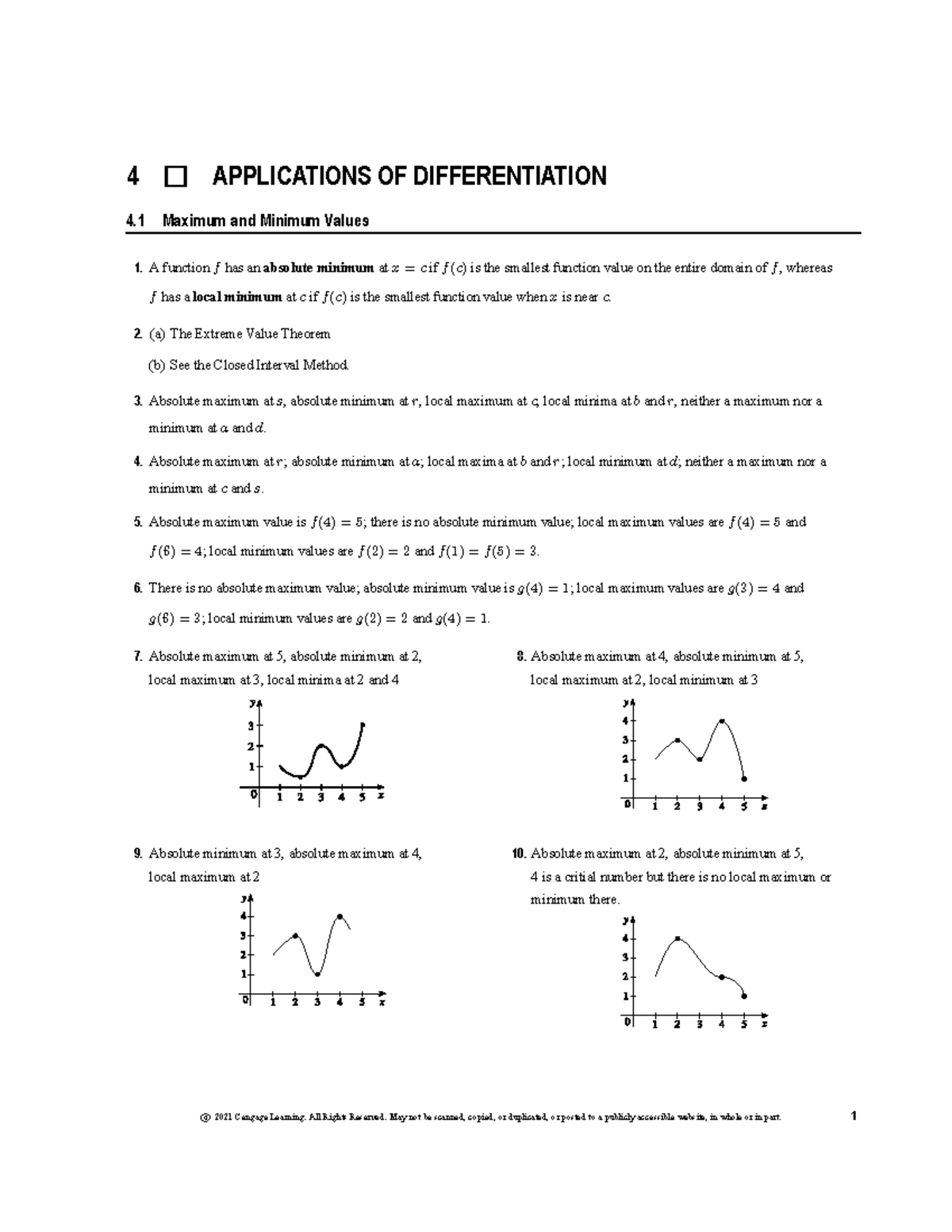 Ch4 Applications of Differentiation - 4 APPLICATIONS OF DIFFERENTIATION 4 Maximum and Minimum ...
