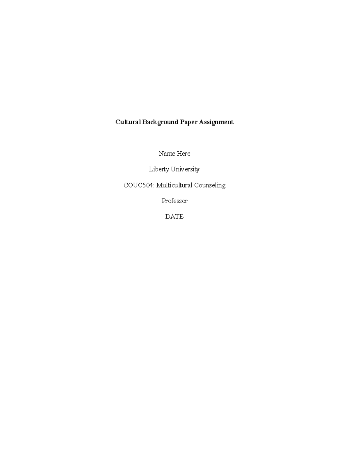Cultural Background Paper Assignment Share - Cultural Background Paper ...