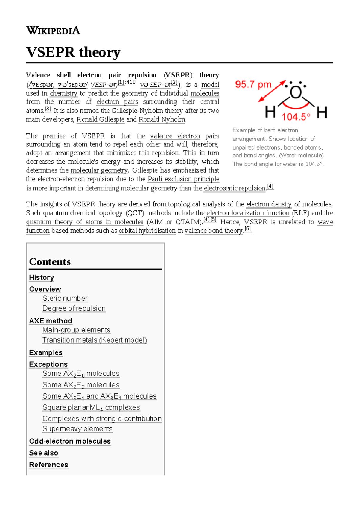 Vsepr theory - introduction to pyschology - Example of bent electron ...