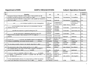 Operations Research Solved MCQs [set-1] Mcq Mate - Operations Research MCQs [set-1] 1 ...