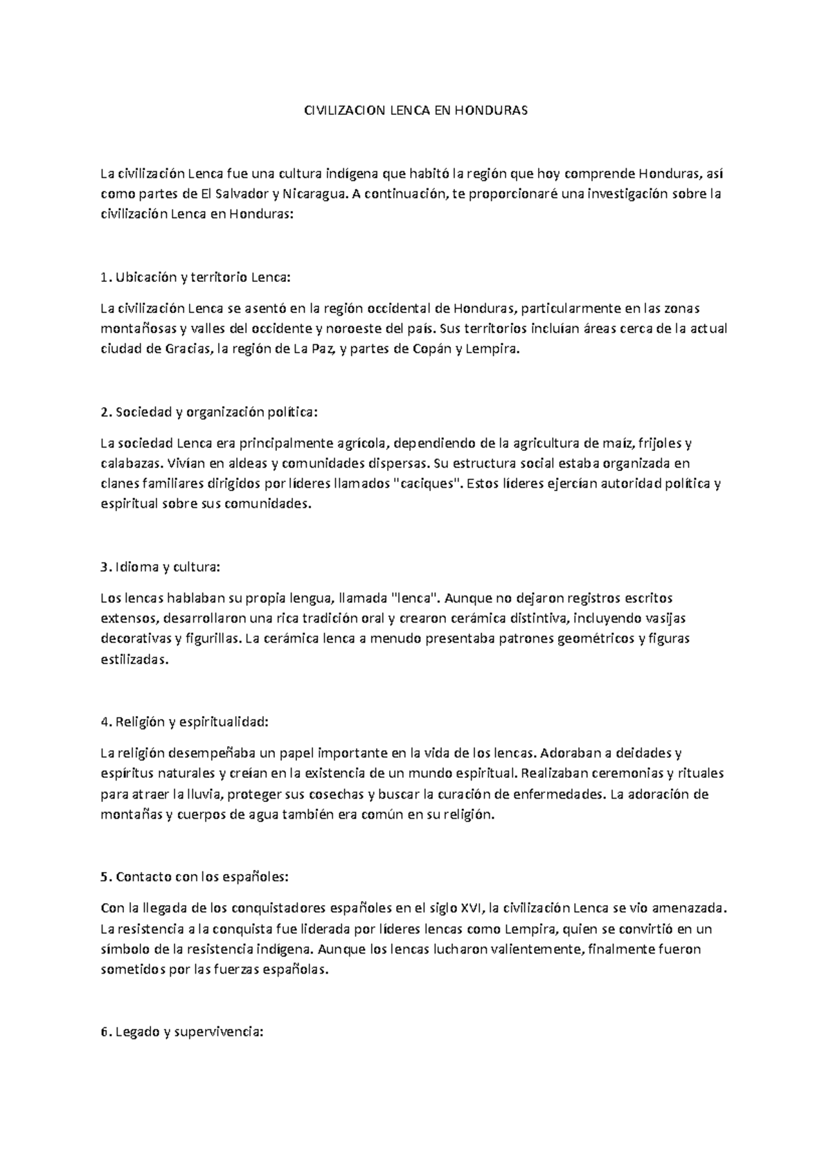 Civilizacion Lenca EN Honduras - CIVILIZACION LENCA EN HONDURAS La ...