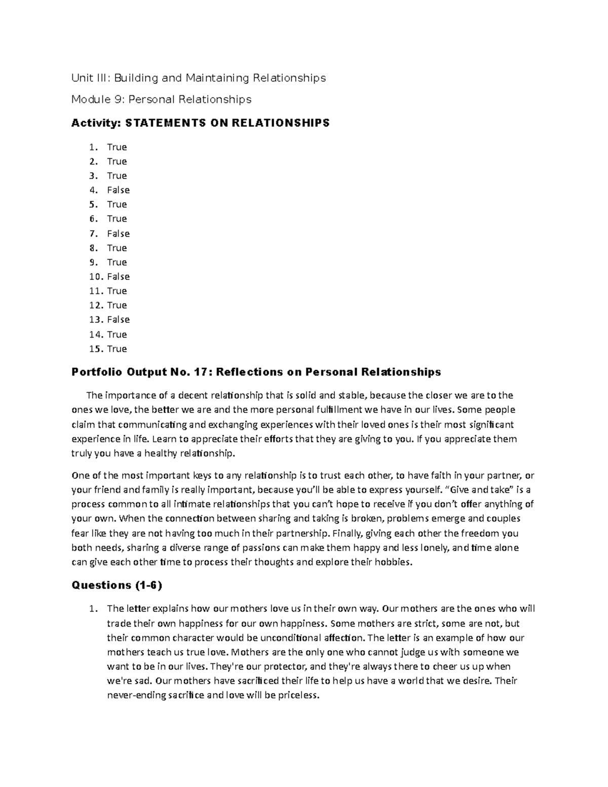 Q2 W1 W2 Perdev - assignment - Unit III: Building and Maintaining ...