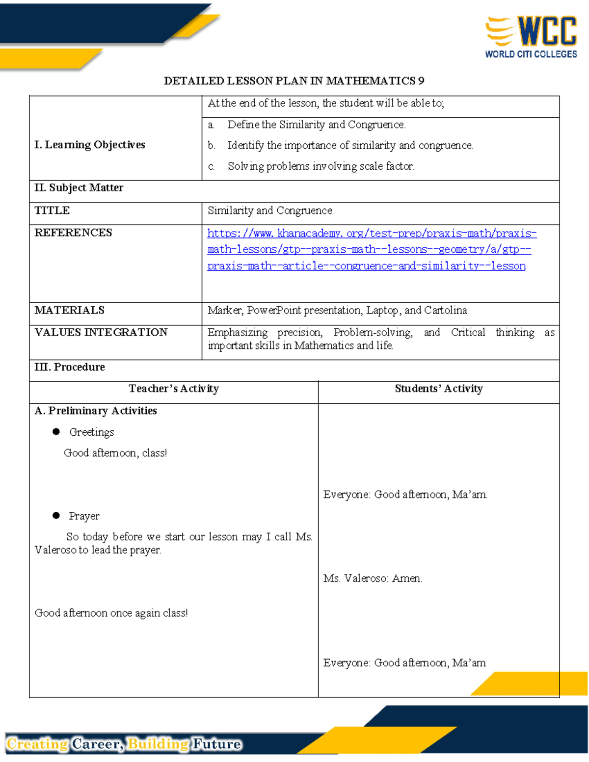 Kat DLP- Format 1-1 - ... - DETAILED LESSON PLAN IN MATHEMATICS 9 I ...