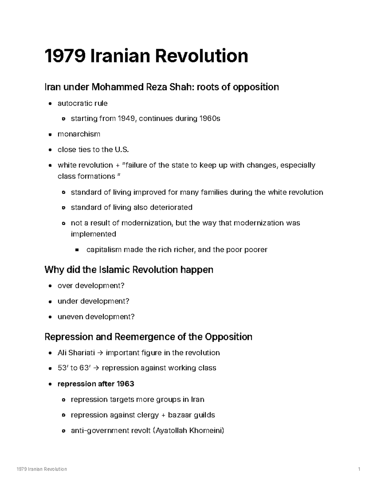 1979 Iranian Revolution - 1979 Iranian Revolution Iran under Mohammed ...