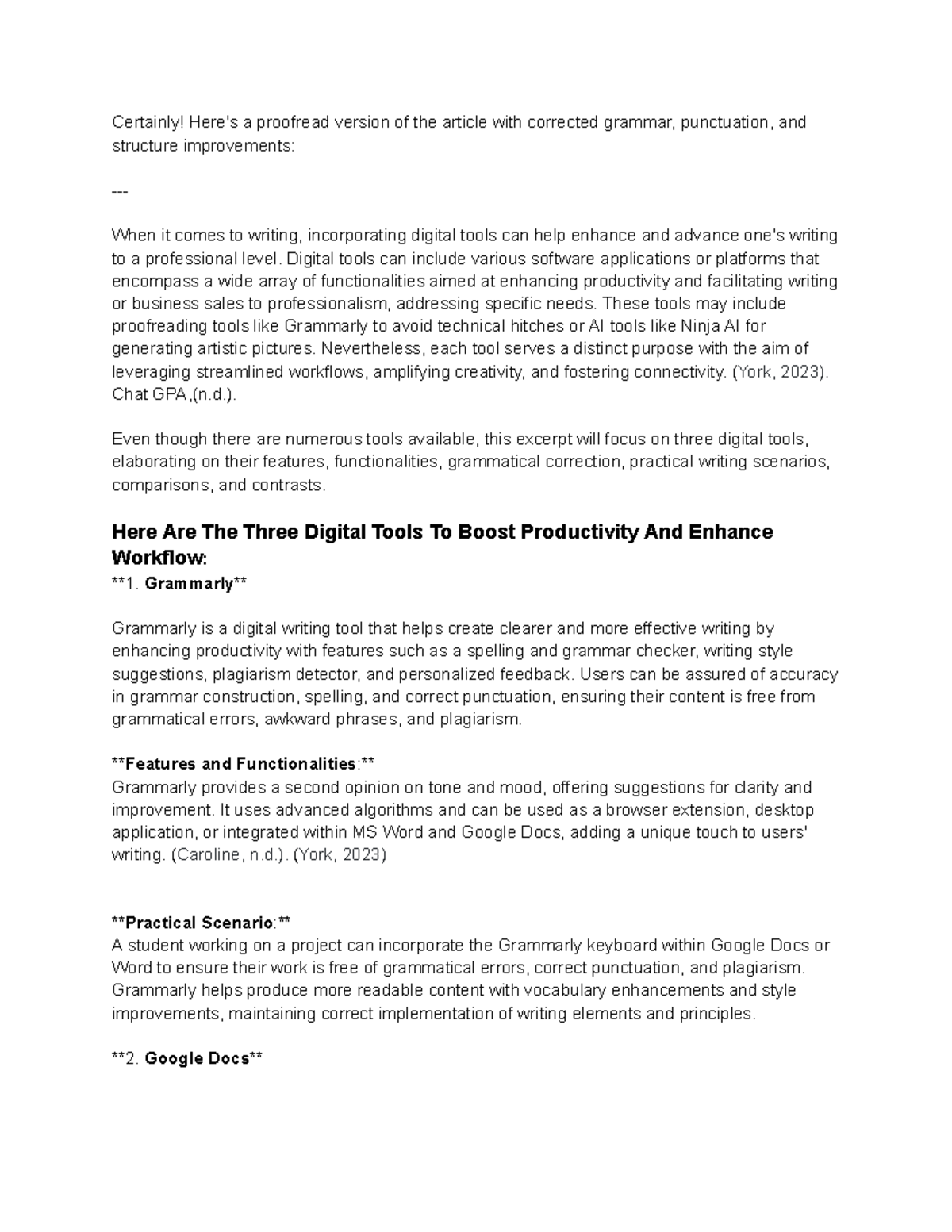 Digital tools - Written assignment - Certainly! Here's a proofread ...