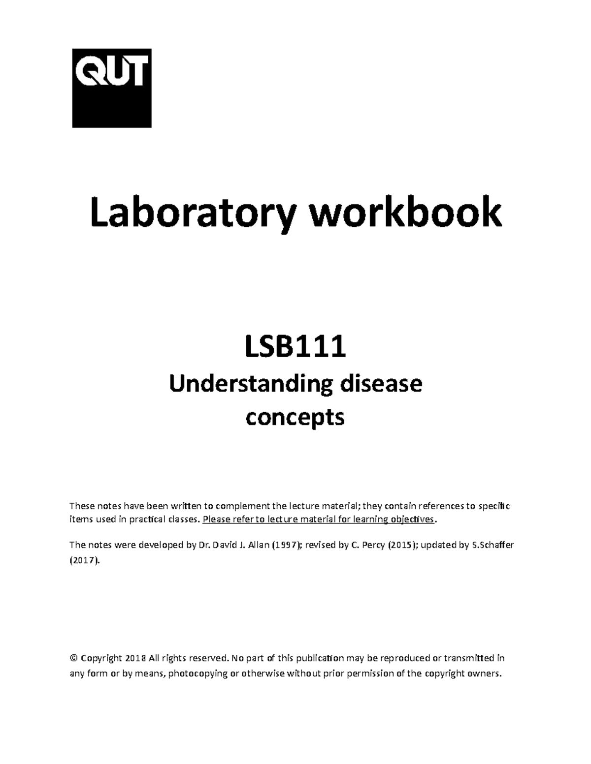 Laboratory workbook 2018 1 - Laboratory workbook LSB Understanding ...