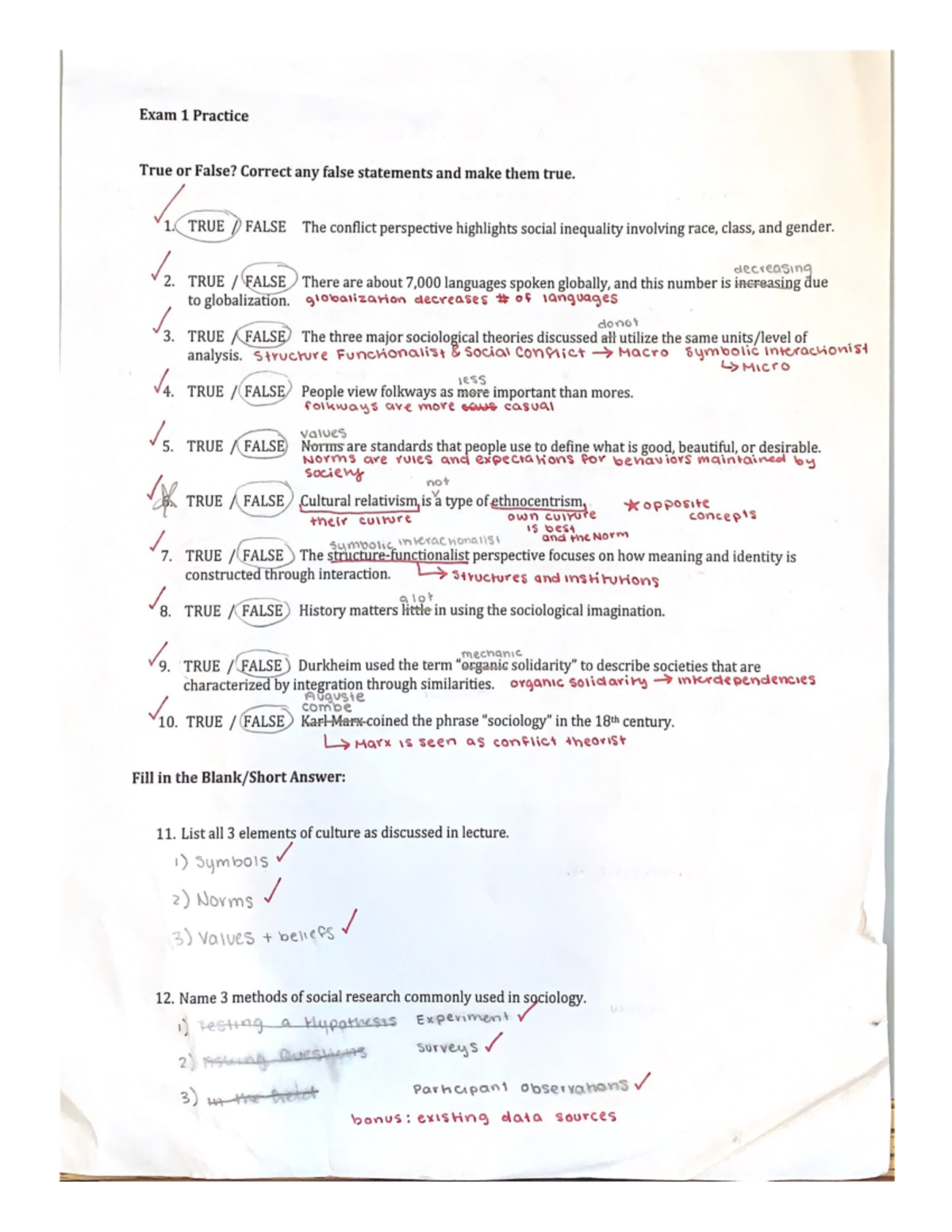 Exam 1 Practice - SOC 001 - Studocu