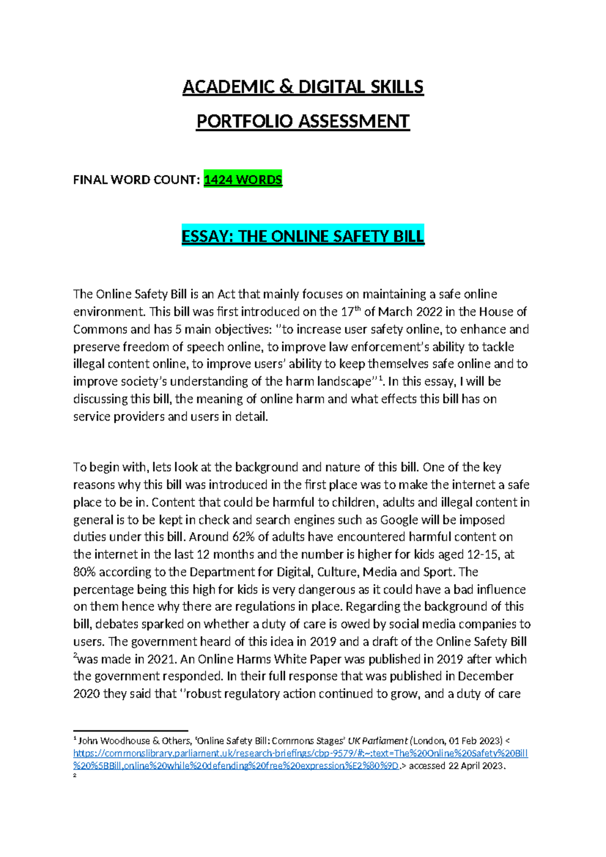 Academic & Digital Skills - ACADEMIC & DIGITAL SKILLS PORTFOLIO ...