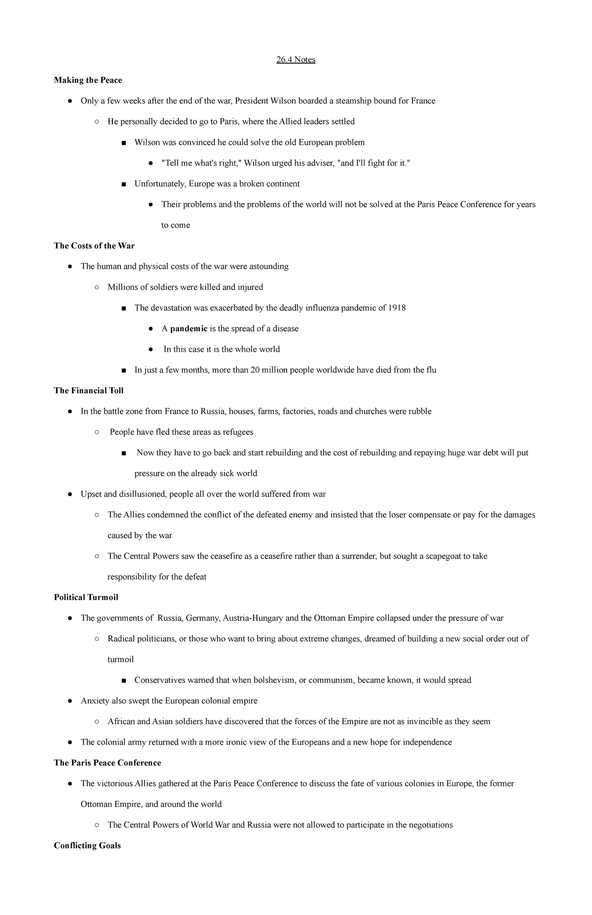 26.4 Notes - 26 Notes Making the Peace Only a few weeks after the end ...
