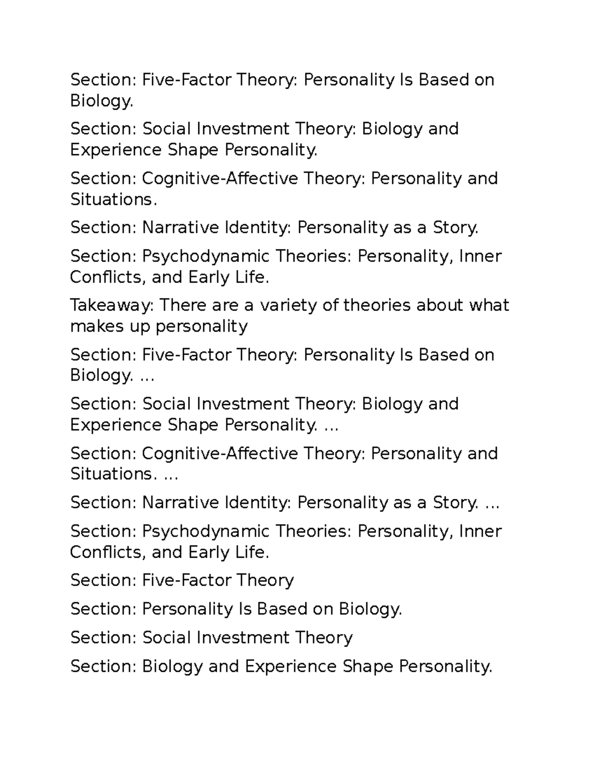 Psychodynamic Theories Personality, Inner Conflicts, and Early Life ...