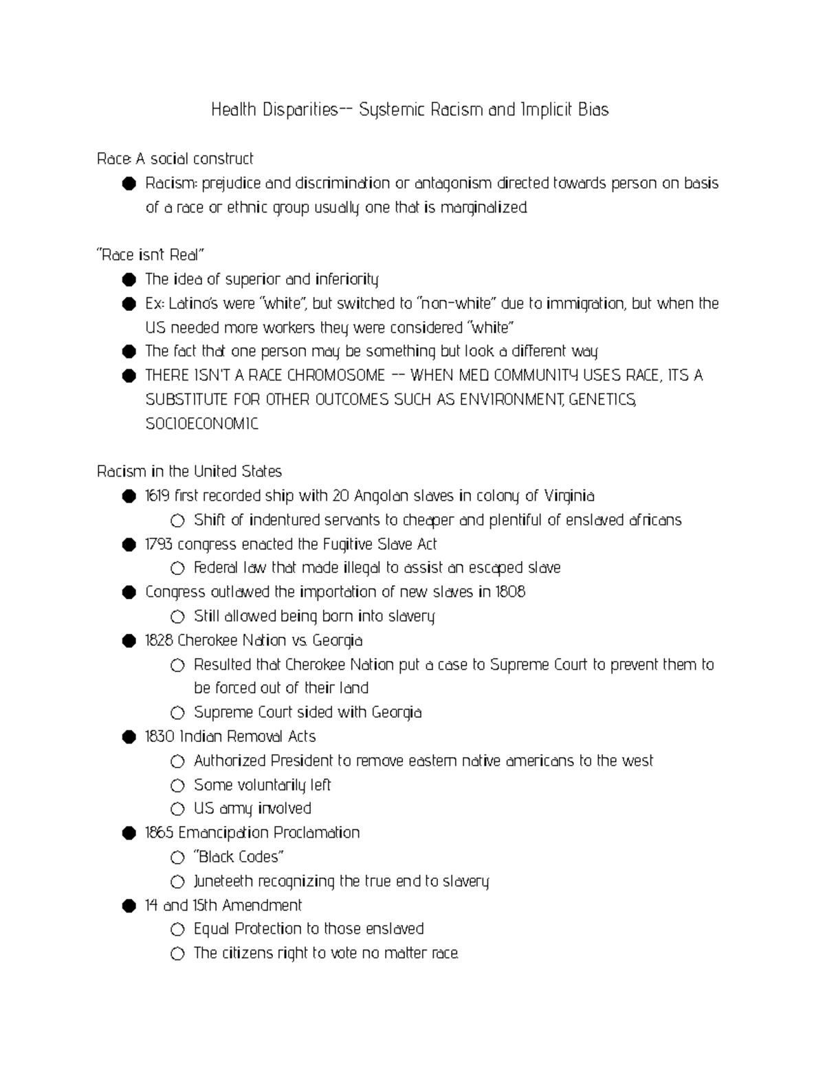 Systemic Bias Racism - Nursing HealthCare Systems Notes - Health ...